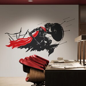 Spartan in Battle Wall Decal Roman Time Theme Decor. Greek, Greece ...