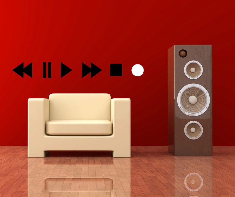 Radio Play and Record Buttons Wall Decal. Perfect for Game Room. # ...