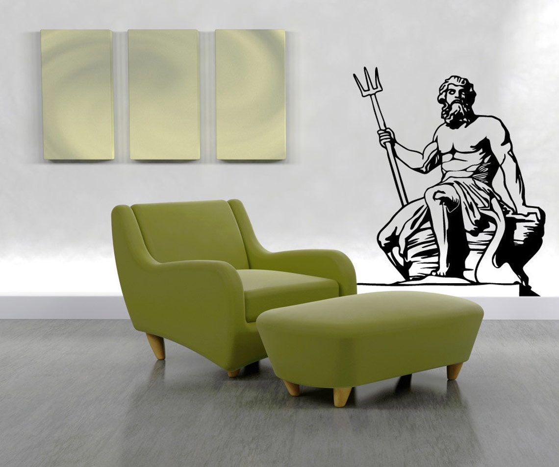 Vinyl Wall Decal Sticker Poseidon Greek Statue Osmb512m - Etsy