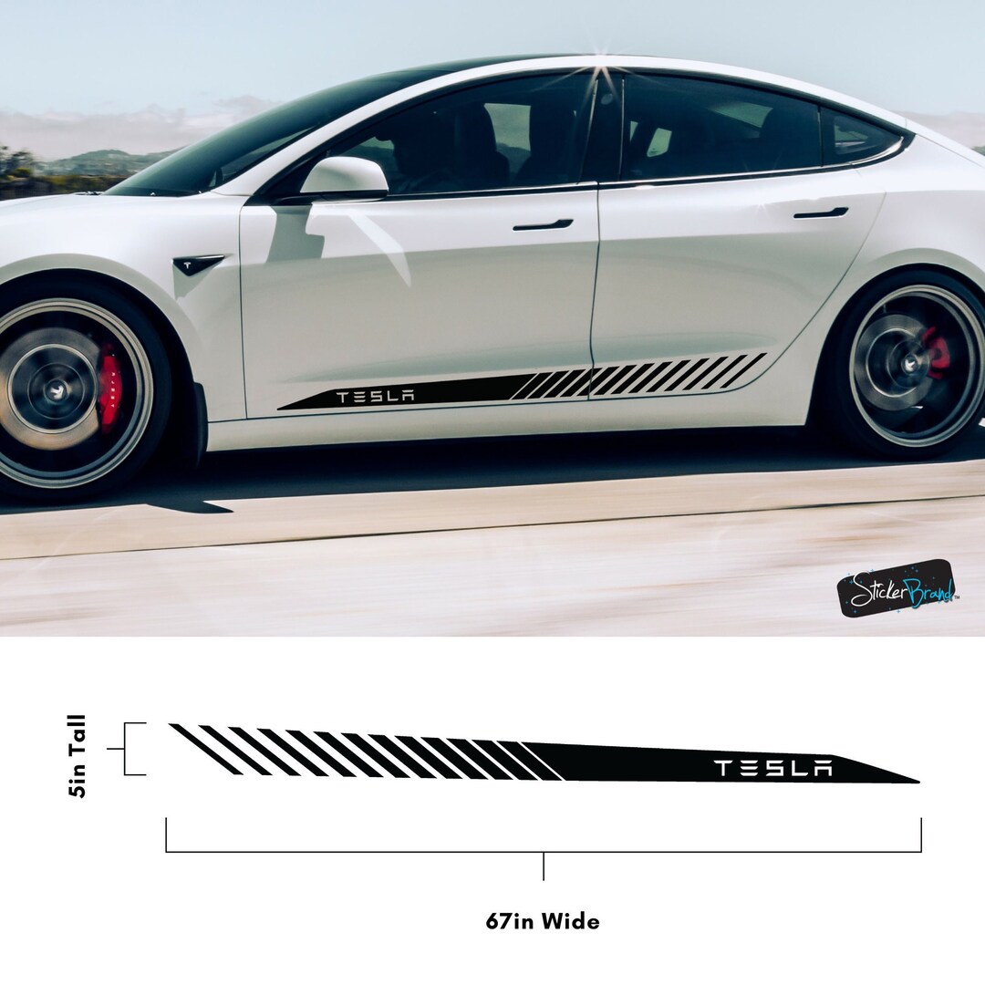 Tesla Model 3, Model Y Graphic Decal Sticker. Side Door Rocker Panel ...