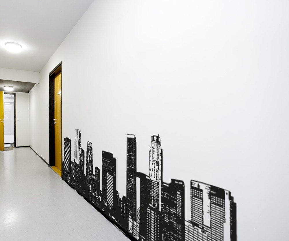 LA Skyline Vinyl Wall Decal Sticker. Downtown Los Angeles - Etsy