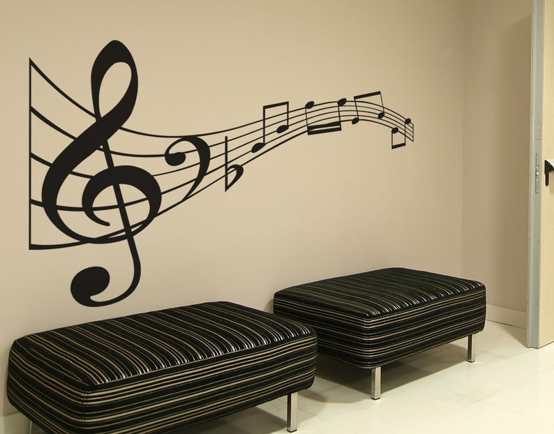 Music Note Vinyl Wall Decal Sticker. Music Class Room Studio - Etsy