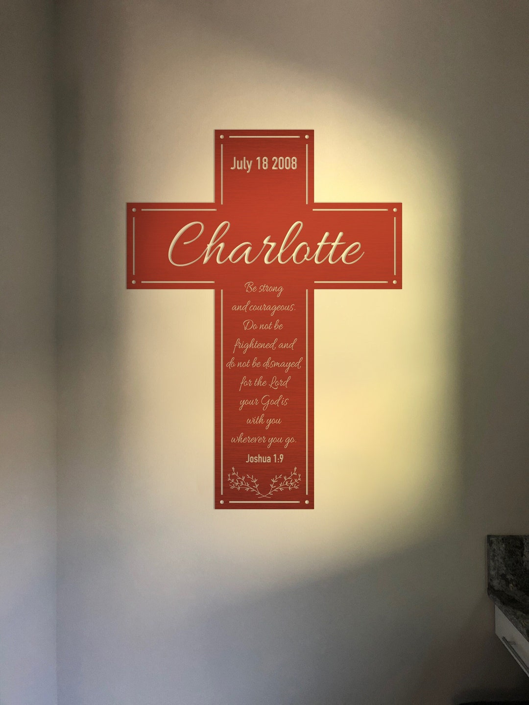 Personalized Christian Cross Metal Wall Sign, Catholic Metal Wall Art ...