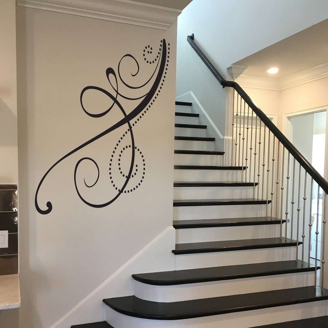 Swirl Pattern Wall Decal Sticker. Classic Wall Art Decor. Bedroom Wall ...