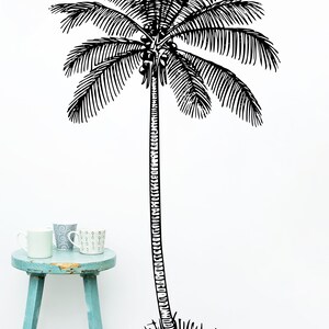 Coconut Palm Tree Wall Decal Sticker. Bedroom Decor. Bathroom Tree Wall ...