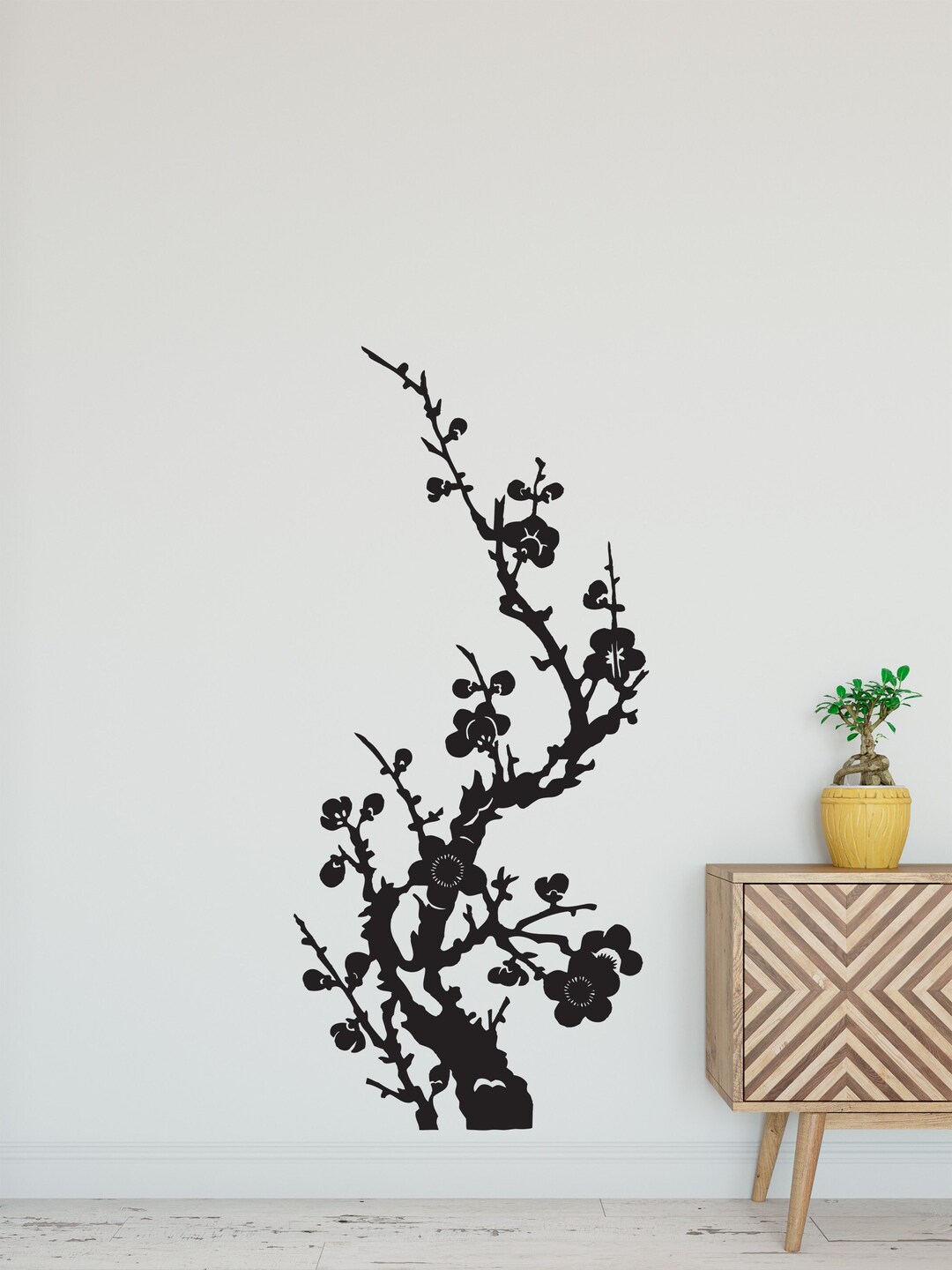 Japanese Asian Flower Vinyl Wall Decal Sticker. Nursery Room, Bedroom ...