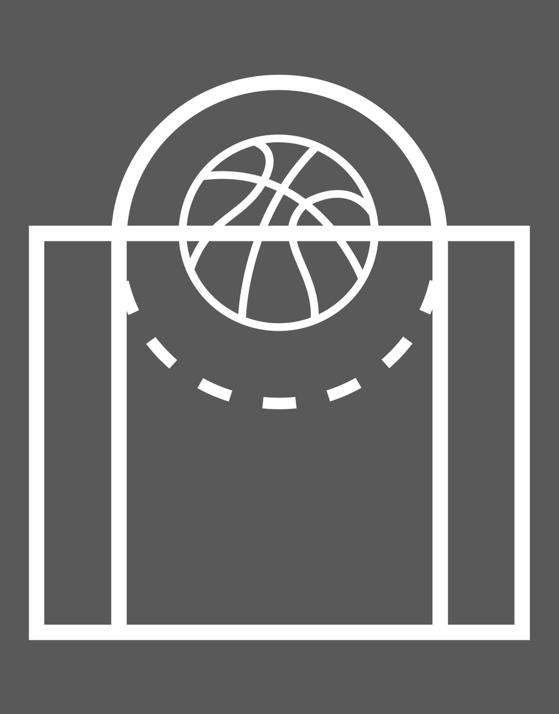 Basketball Free Throw Line Wall Decal. Boy's Room Home - Etsy