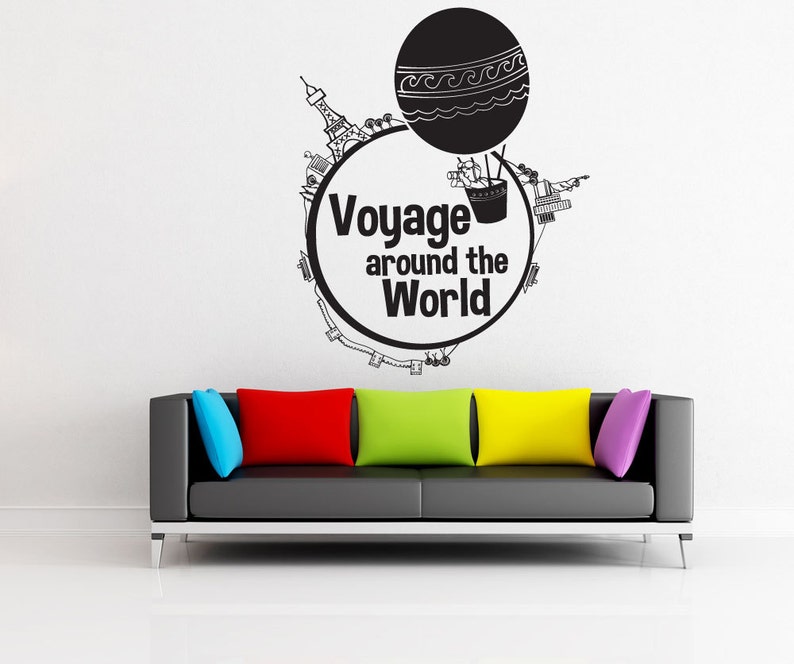 Vinyl Wall Decal Sticker Voyage Around the World Osdc564s - Etsy