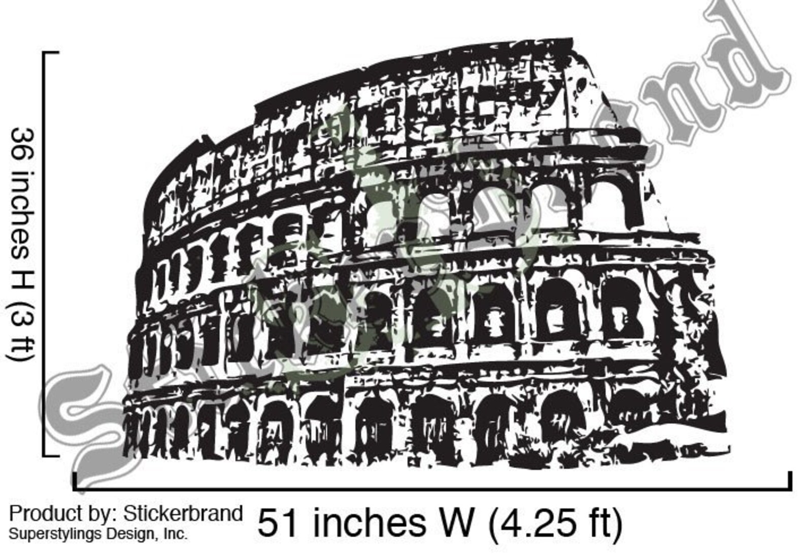 Vinyl Wall Decal Sticker Roman Colosseum Rome Italy 354 - Etsy