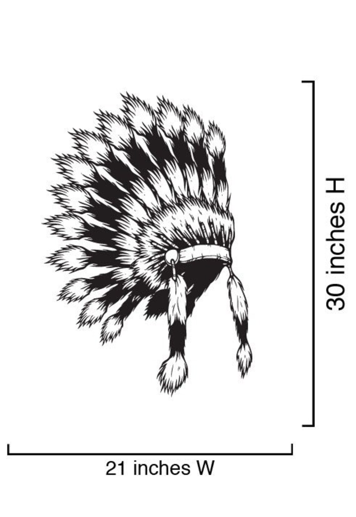 Vinyl Wall Art Decal Sticker Indian Head Dress - Etsy