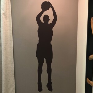 Basketball Wall Decal Sticker. Basketball Hoop Player Shooting. Boy's ...