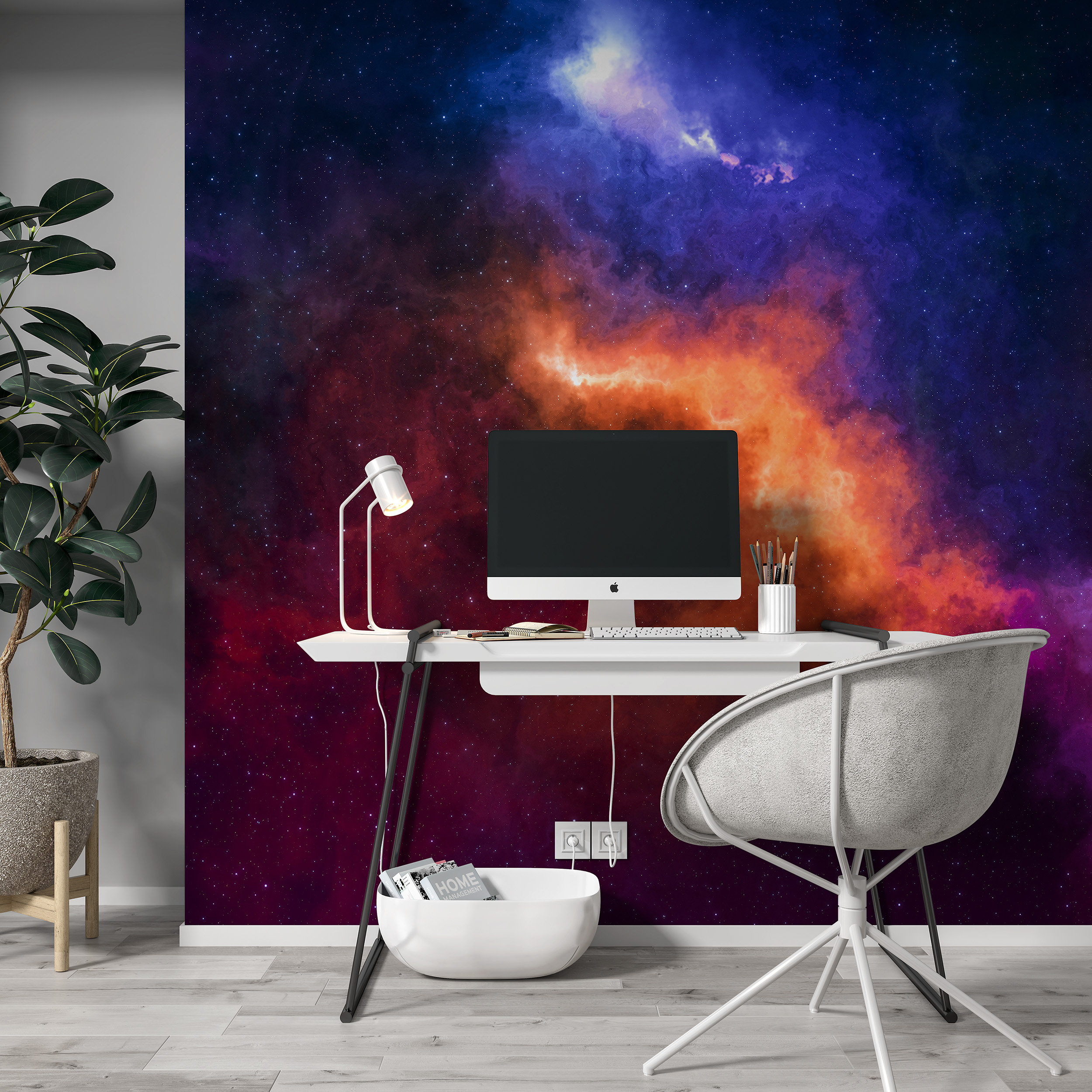 Space Galaxy Nebula Wall Mural. Peel and Sticker Wallpaper. | Etsy