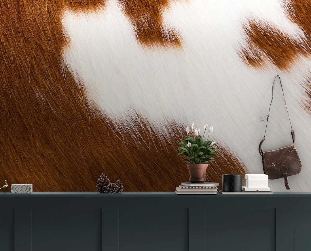 Western Theme Wallpaper. Country-style Cowhide Wallpaper for Rustic ...