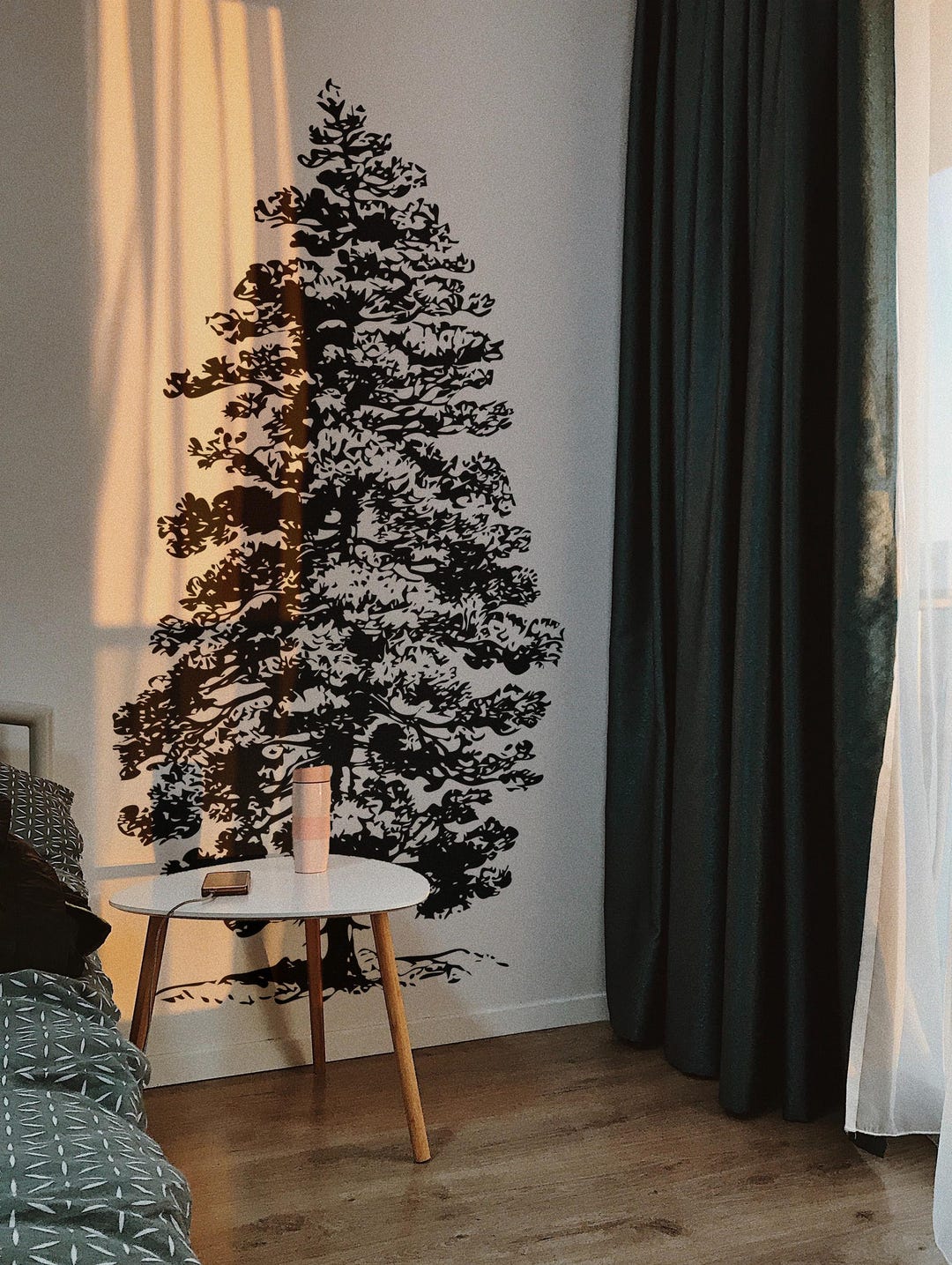 Pine Tree Wall Decal Sticker. Nature Vinyl Mural for Nursery, Living ...