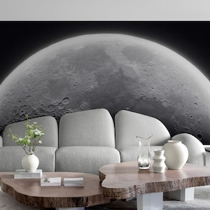 Moon Wallpaper Peel and Stick Wall Mural Black and White Wall Decor ...