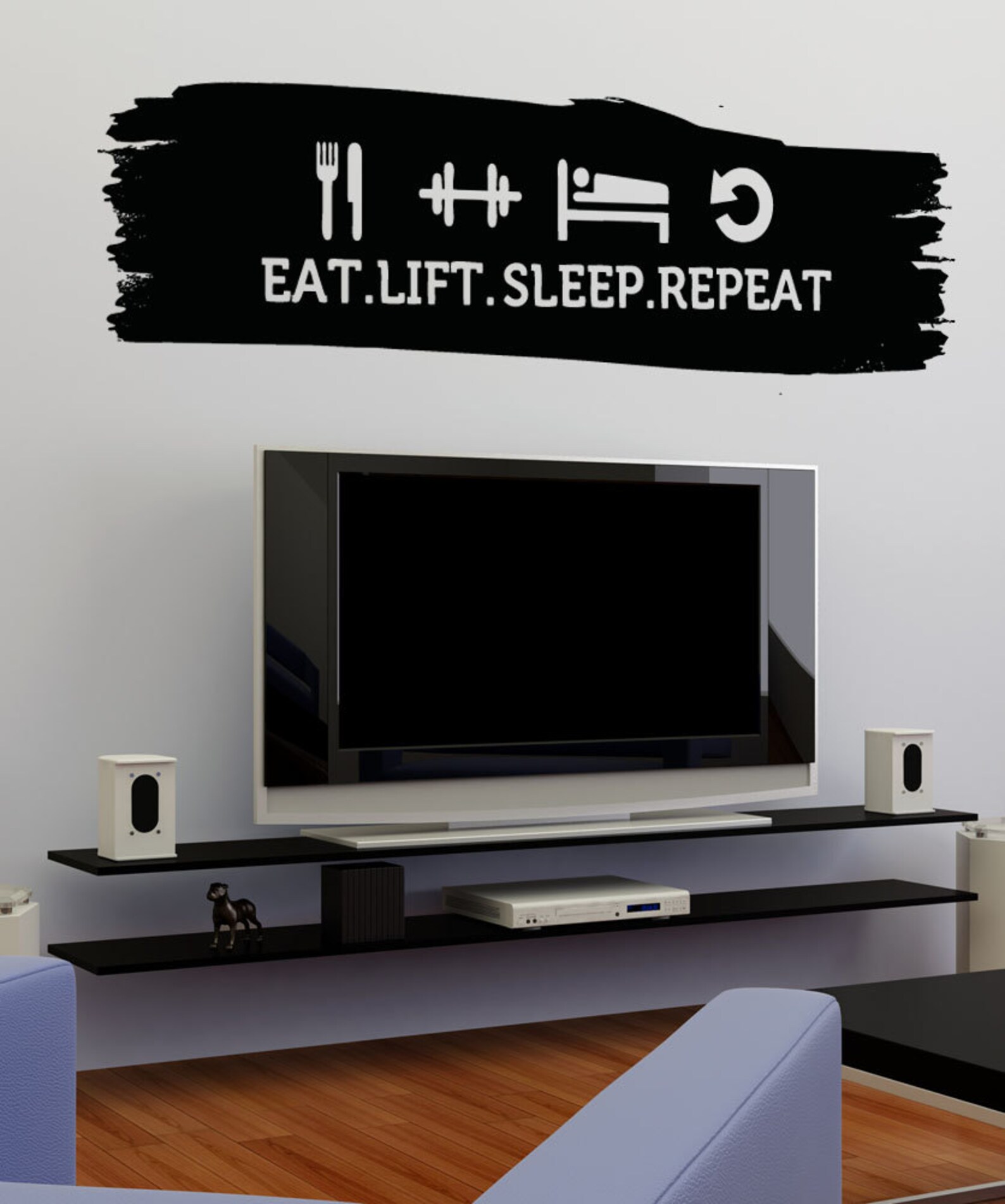 Vinyl Wall Decal Sticker Eat Sleep Lift Repeat 5161s - Etsy