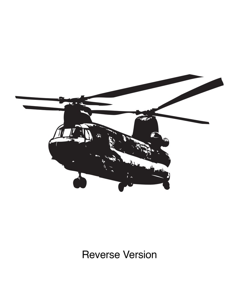 Military Chinook Helicopter Wall Art Decal Sticker. Veteran's Day Gift ...