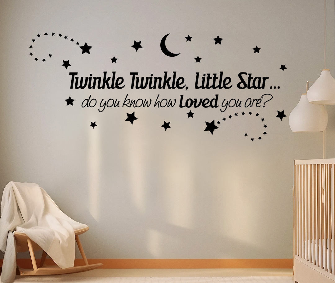 Twinkle Twinkle Little Star Quote Wall Decal Sticker for Nursery Room ...