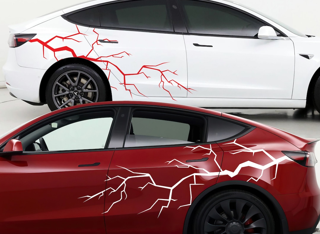 Tesla Model 3 Vinyl Car Graphic Sticker. Tesla Model Y Electric ...