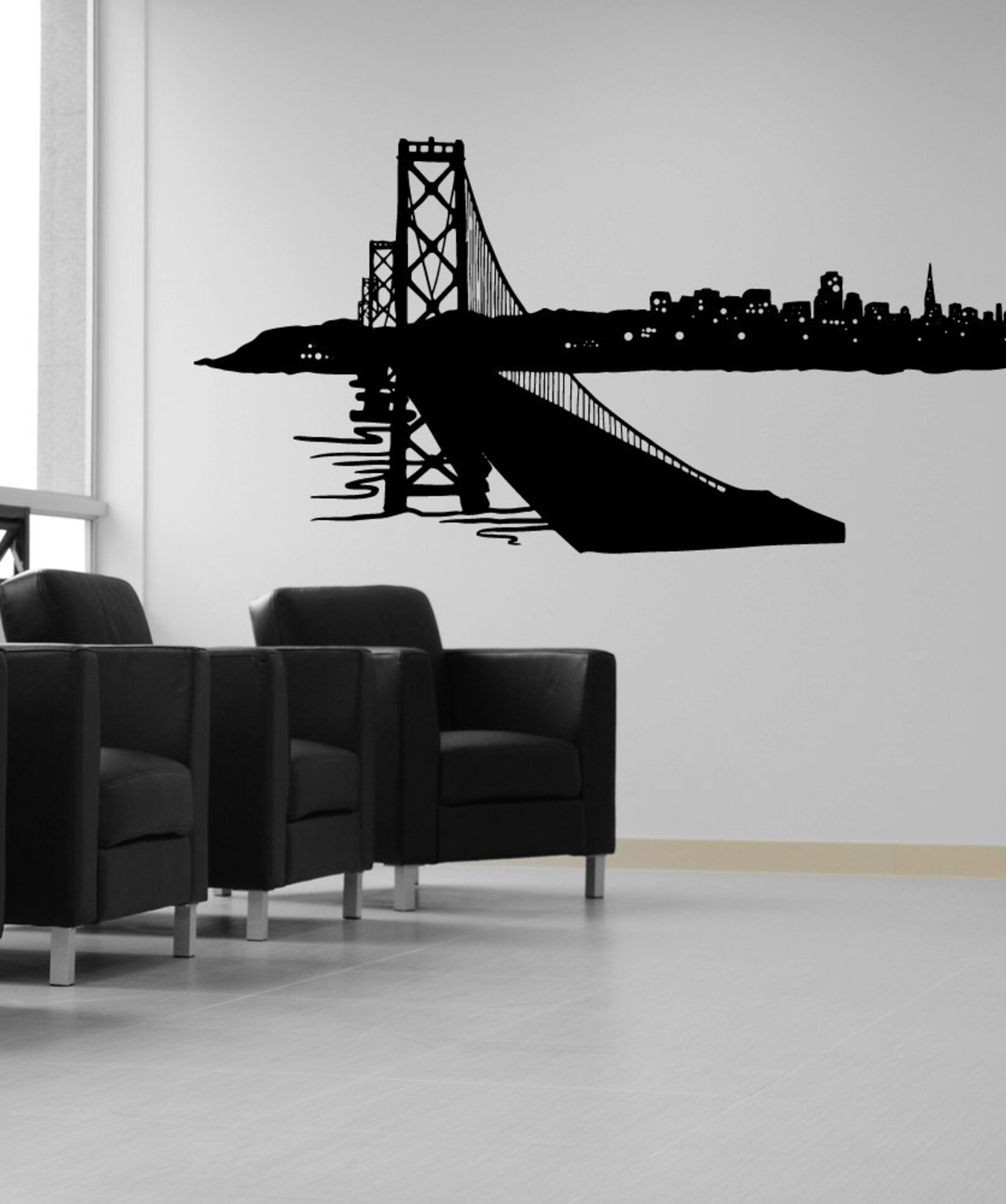 Vinyl Wall Decal Sticker City Skyline Osmb615s - Etsy