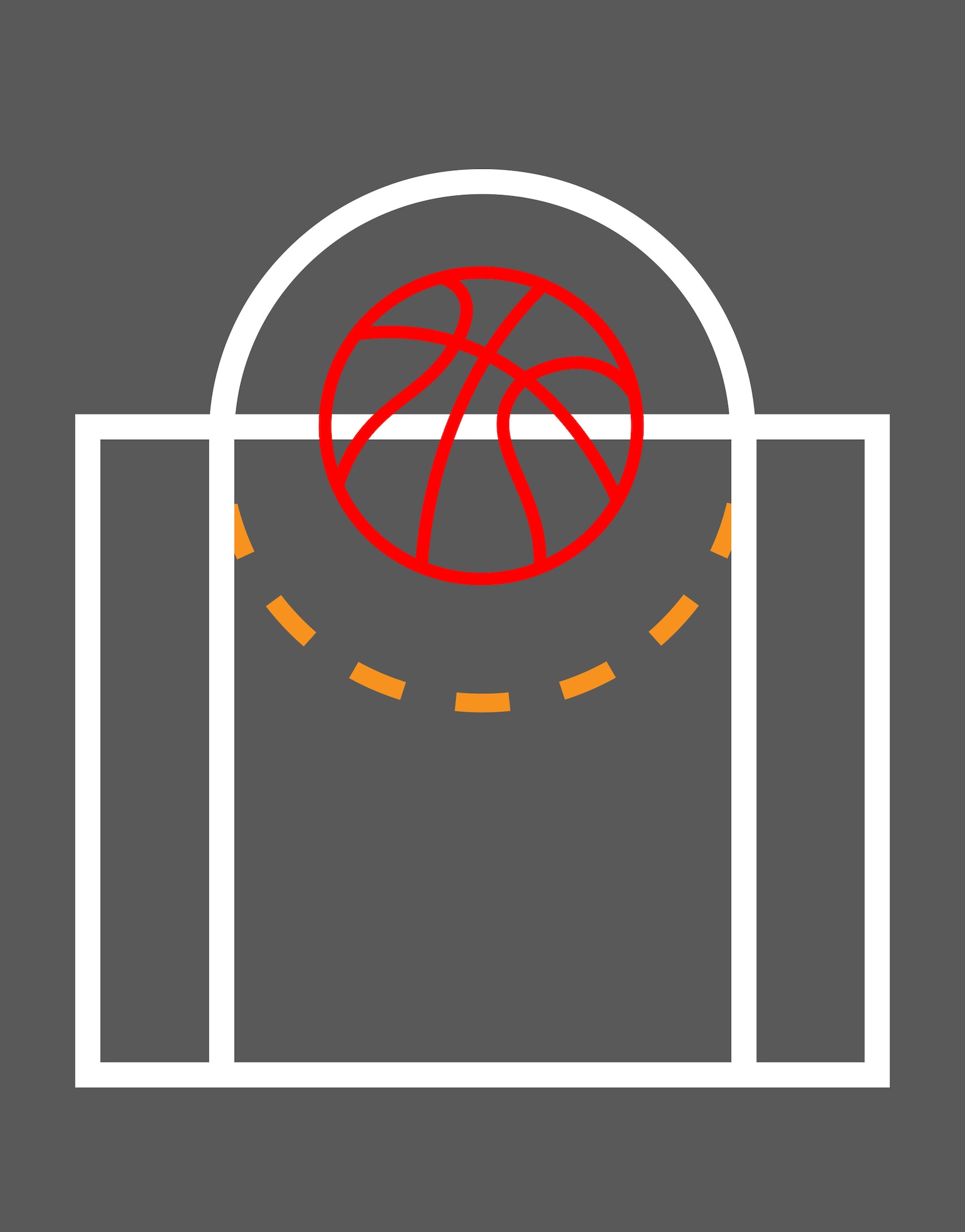 Basketball Wall Decal Basketball Free Throw Line Wall Decal - Etsy
