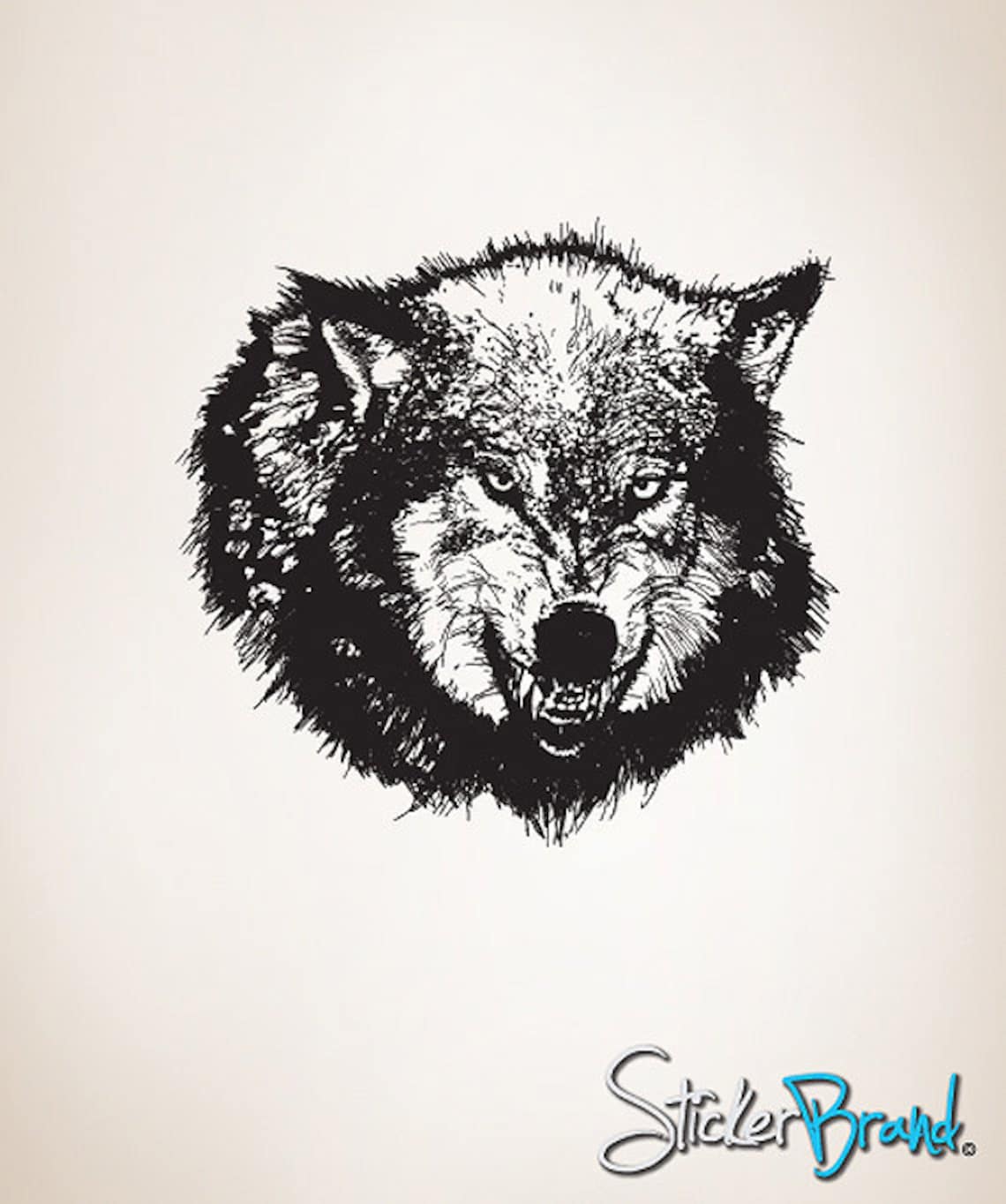 Vinyl Wall Decal Sticker Angry Wolf 789m - Etsy