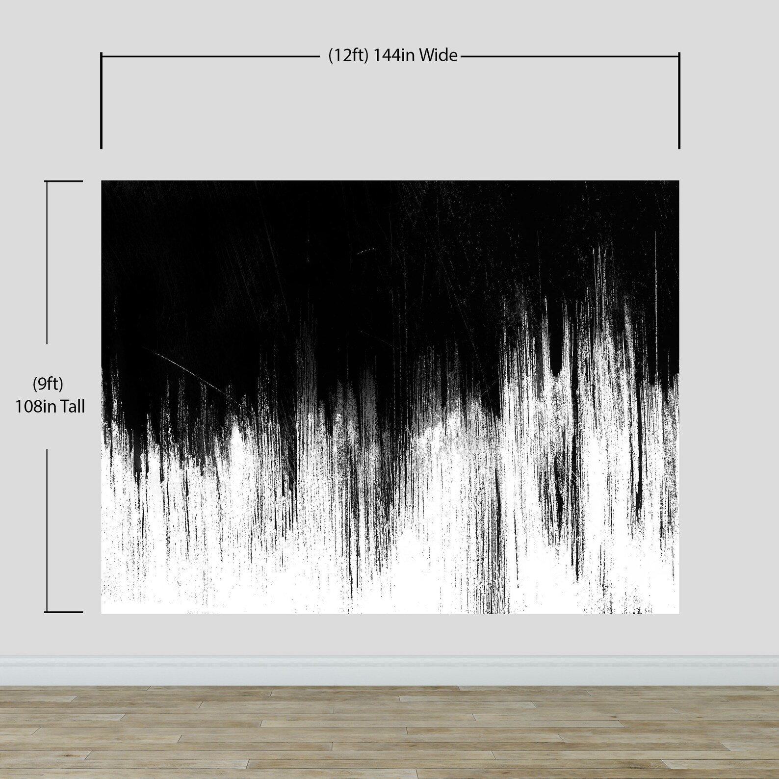 Abstract Black and White Grunge Line Art Wall Mural / Peel and - Etsy