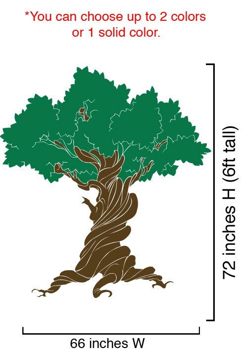 Vinyl Wall Decal Sticker Old Wise TREE 297A 72in Tall X 66in | Etsy
