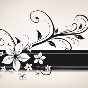 Vinyl Wall Decal Sticker Hawaiian Flower Border Osaa367-48x130in Wide ...