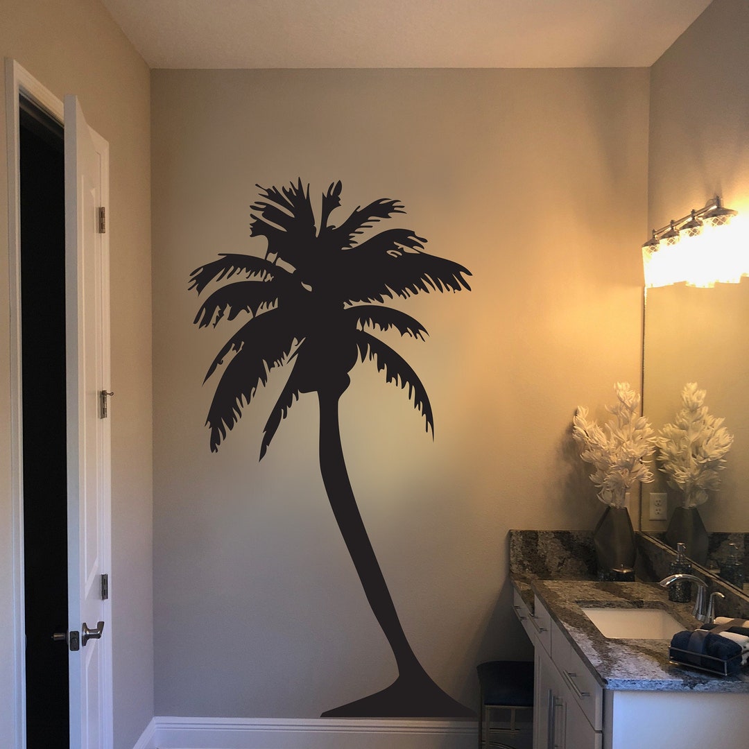 Large Palm Tree Wall Decal Sticker. Bedroom Decor Bathroom Wall Sticker ...