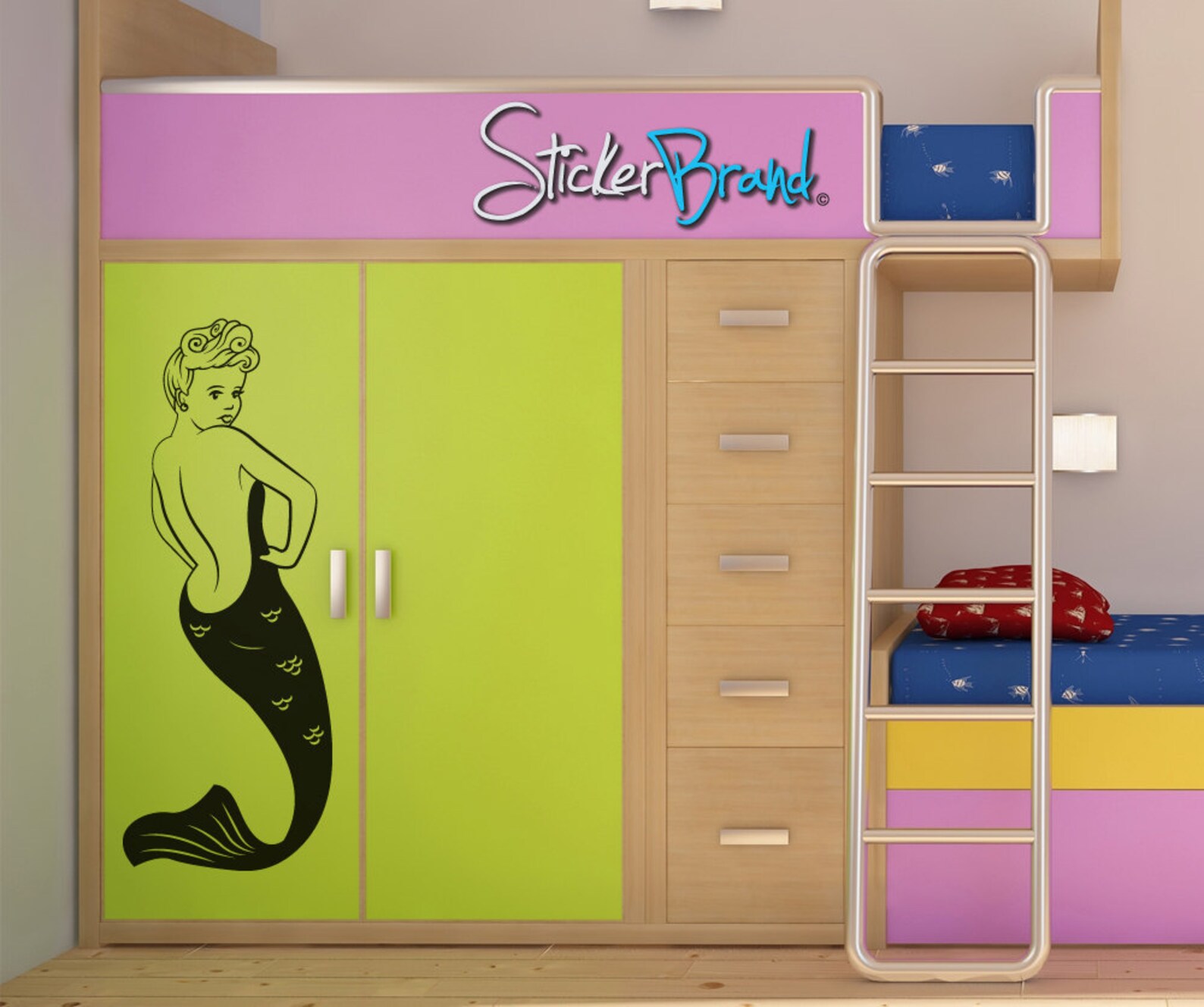 Vinyl Wall Decal Sticker Mermaid Pin up Osmb132s - Etsy
