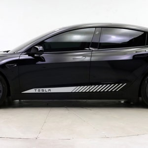 Tesla Model 3, Model Y Graphic Decal Sticker. Side Door Rocker Panel ...