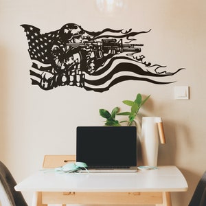 Military Car Decal Sticker. America Flag U.S. Soldier Sticker. Gift for ...