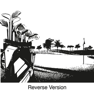 Golf Course View Wall Decal Sticker. (black Color) Golf Clubs. Office ...