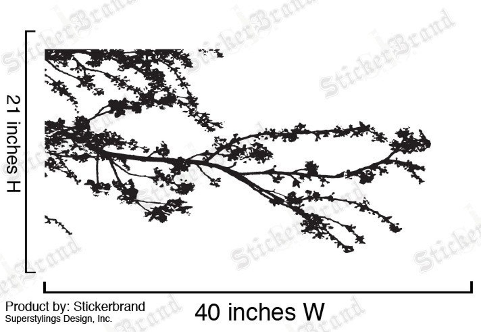 Vinyl Wall Decal Sticker Corner Tree Floral Branches 391s - Etsy