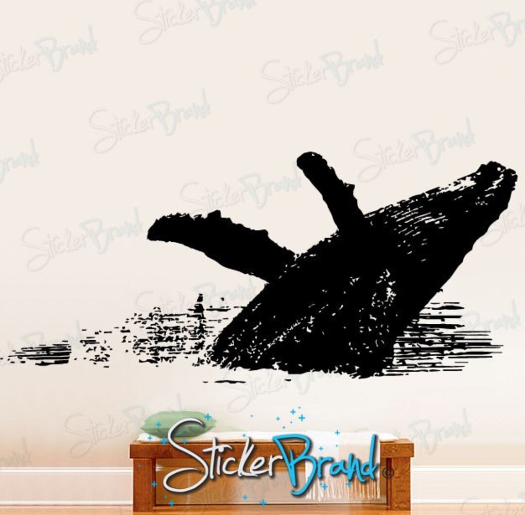 Vinyl Wall Art Decal Sticker Whale Jumping 527s - Etsy
