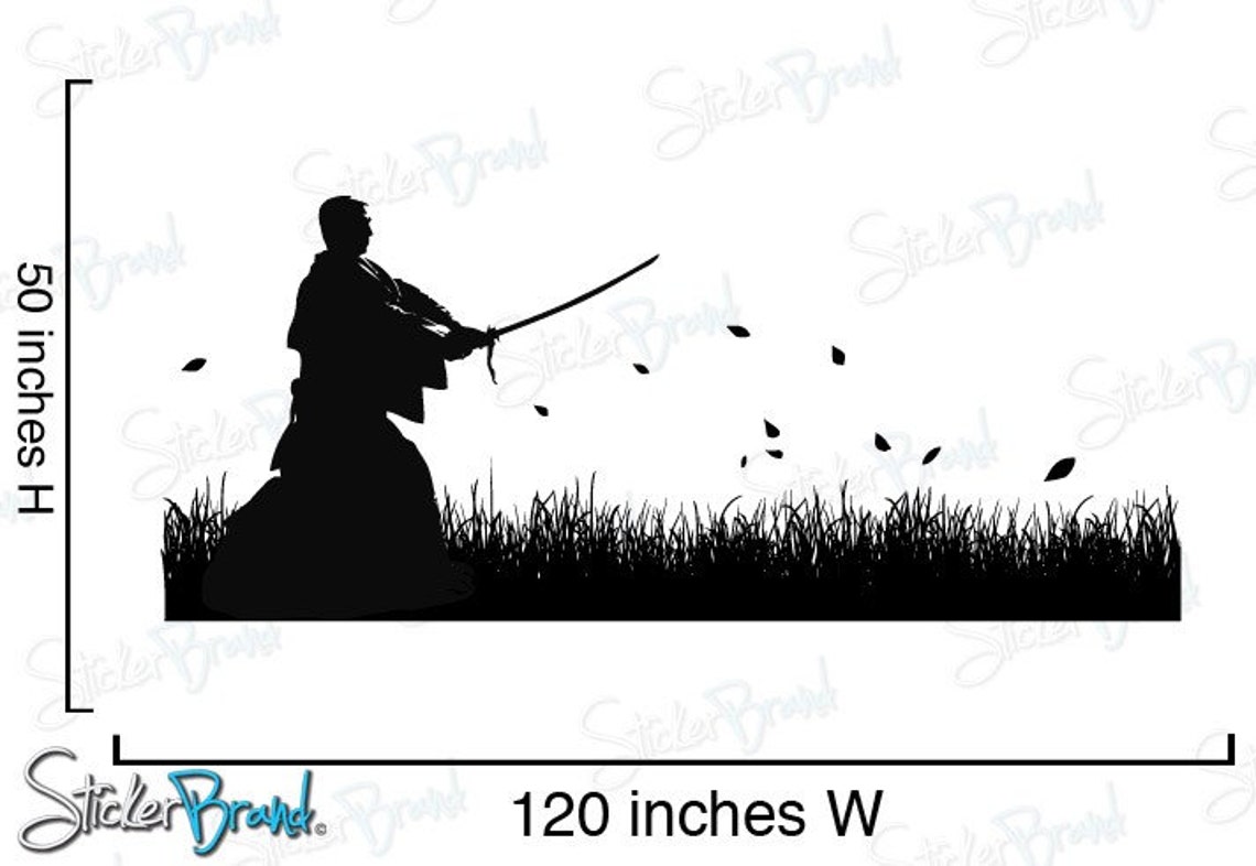 Vinyl Wall Art Decal Sticker Samurai Swordsman in Field 525A - Etsy