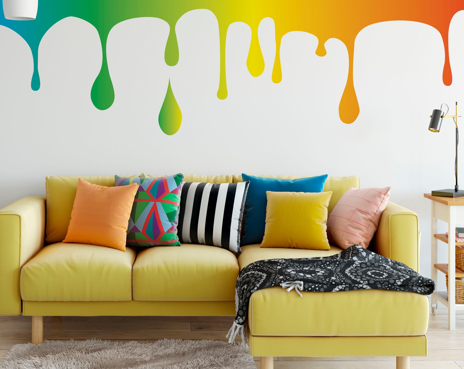 Rainbow Color Slime Dripping Wall Decal Graphic. Kids Room - Etsy