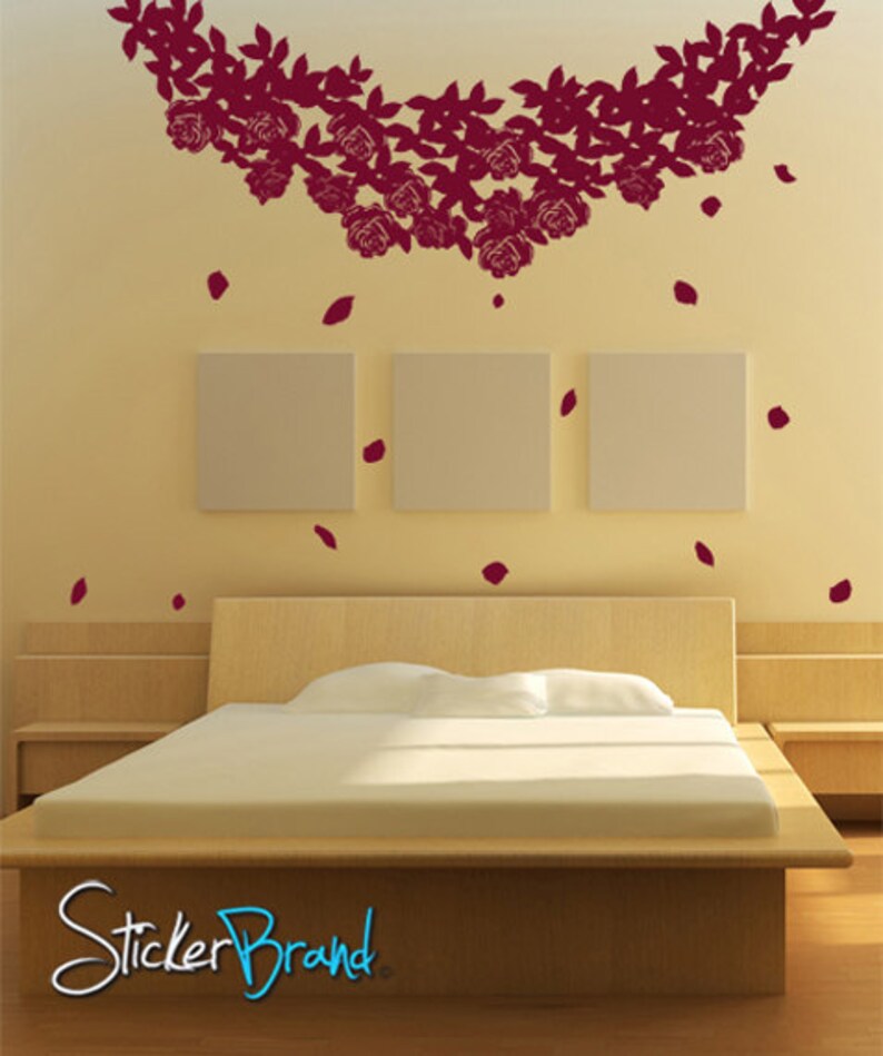 Vinyl Wall Decal Sticker Hanging Flower Roses GFoster158B | Etsy