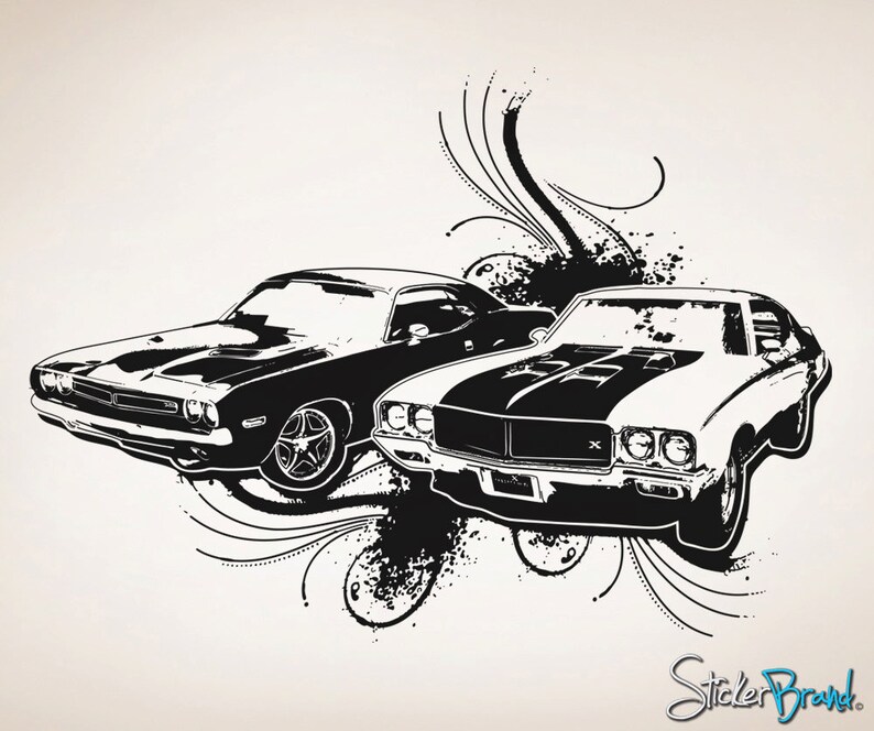 American Muscle Car Wall Decal Sticker Man Cave Wall Decor - Etsy