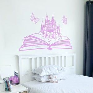 Fairytale Castle Book Wall Decal Sticker. Girl's Book Room. Librarian ...