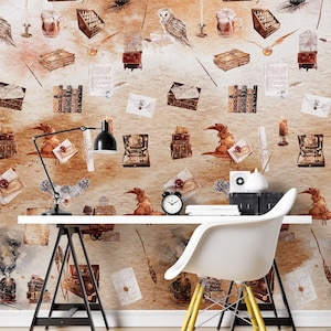 Wizard Wallpaper, Owl Wallpaper, Magic Fantasy Wallpaper, Nursery ...