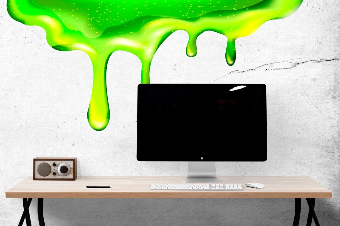 Green Slime Ooze Dripping Wall Decal Graphic. Kid’s Room Home Decor ...