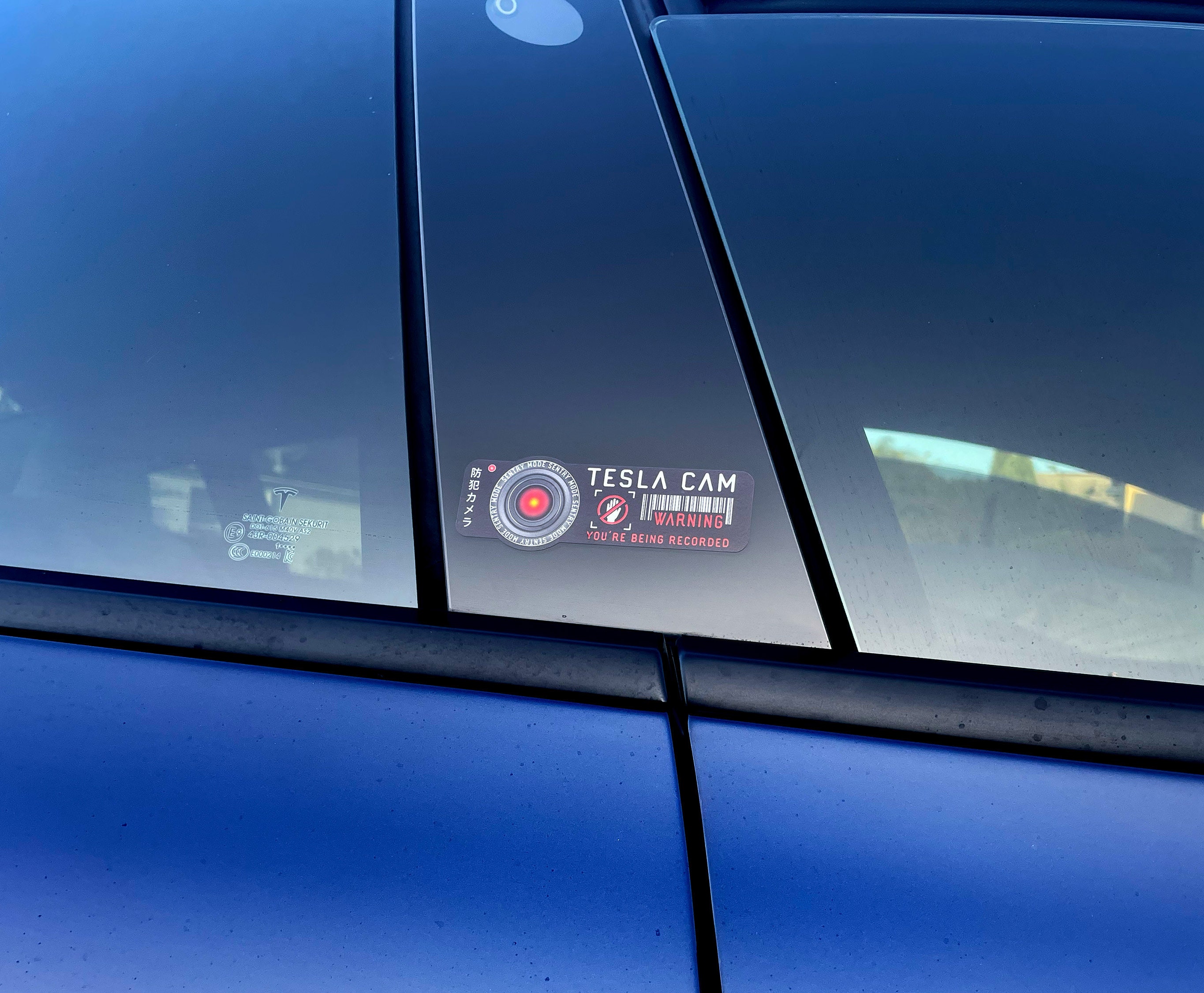 Tesla Cam Security Warning Sticker. Model 3, Y, X, S Sentry Mode Car ...