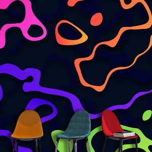 Colorful Abstract Fluid Lines Wallpaper. Modern Liquid Home Design ...