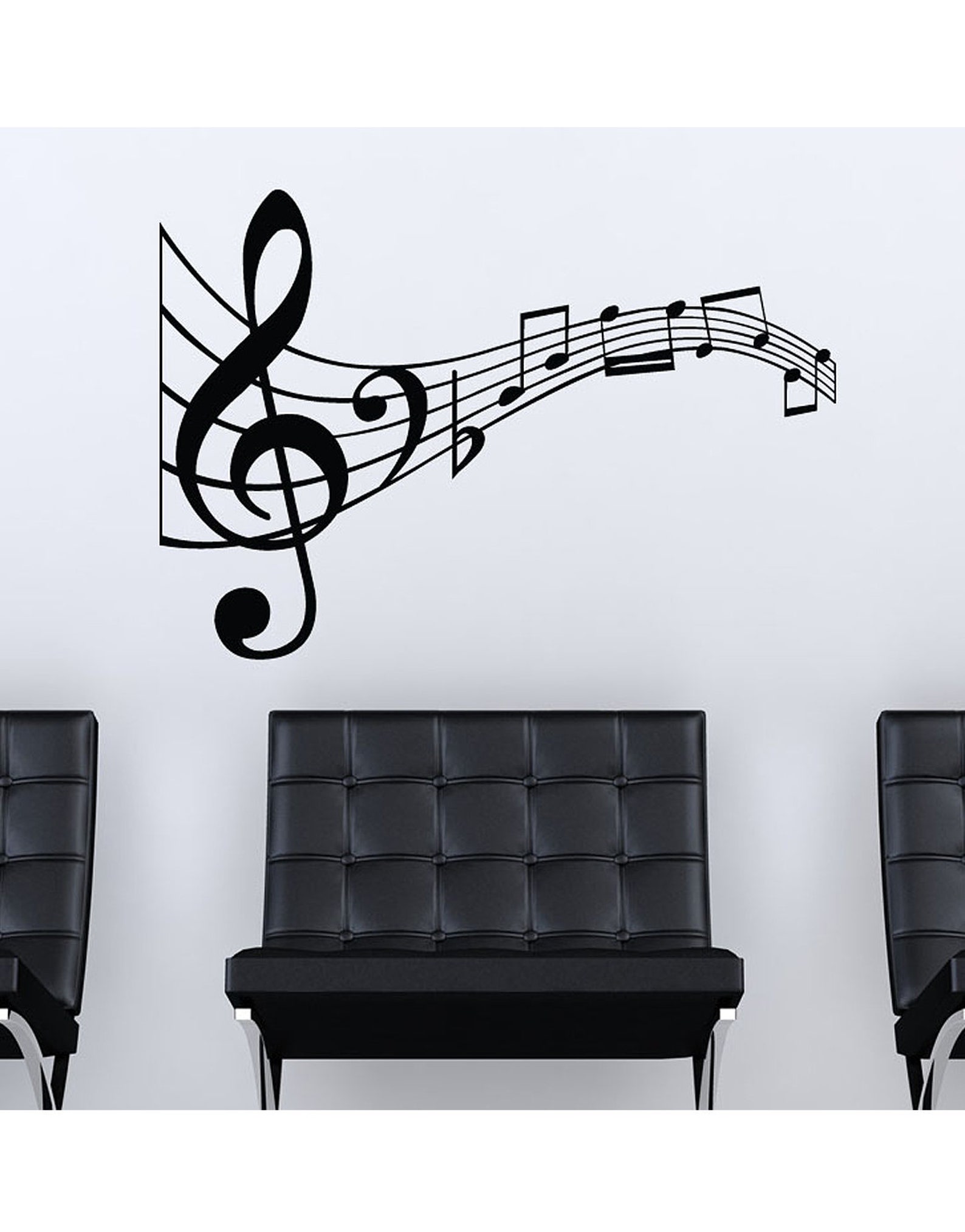 Music Note Vinyl Wall Decal Sticker. Music Class Room Studio | Etsy
