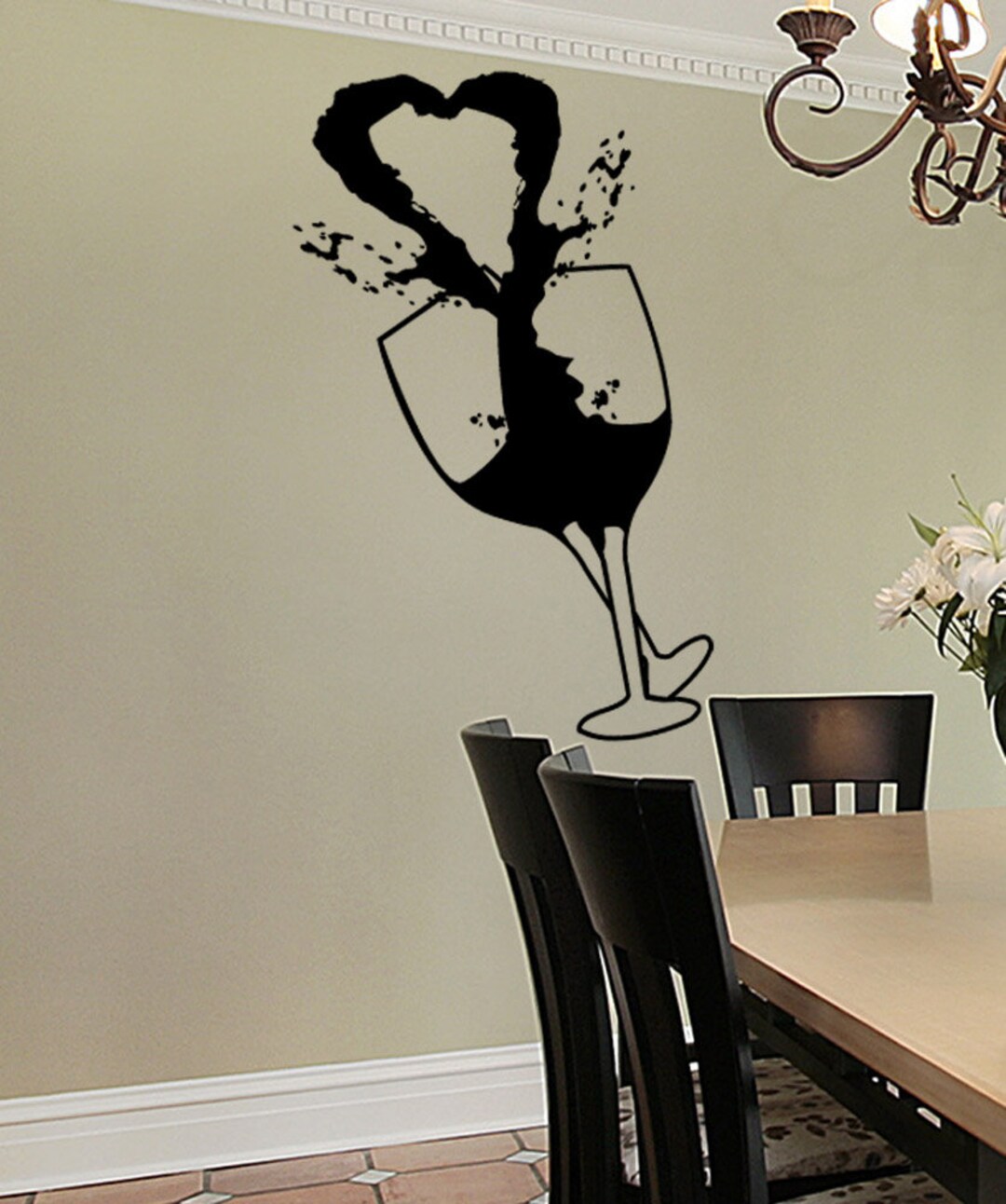 Vinyl Wall Decal Sticker Heart Wine 1258m - Etsy