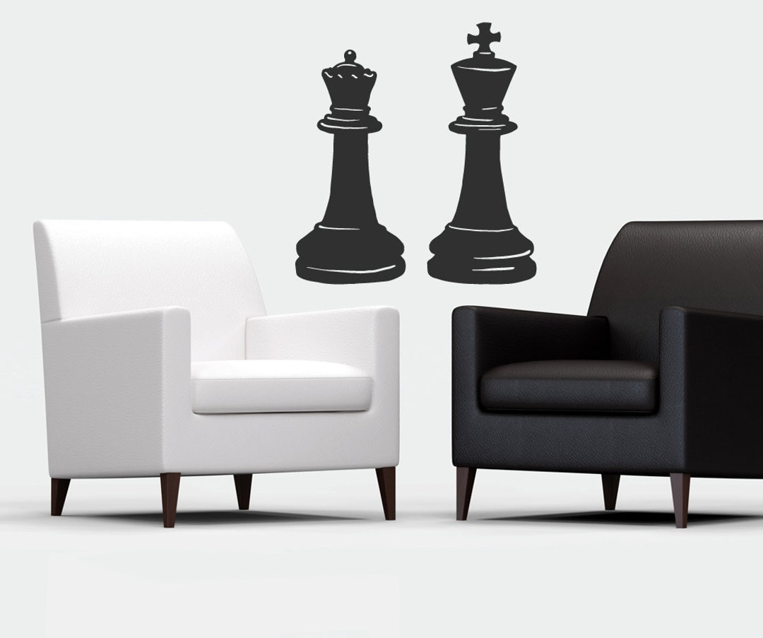 King and Queen Chess Pieces Vinyl Wall Decal Sticker. #OS_MB666A - Etsy