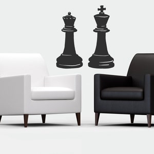 King and Queen Chess Pieces Vinyl Wall Decal Sticker. #OS_MB666A - Etsy
