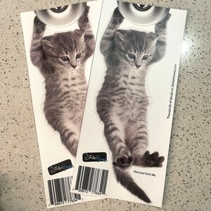 Cute Hanging Baby Cat Kitten Door Decal Sticker Door Knob Wall Decal ...